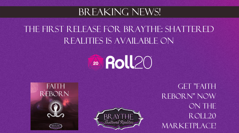 Braythe: Shattered Realities now on Roll20! - Braythe: Shattered Realities